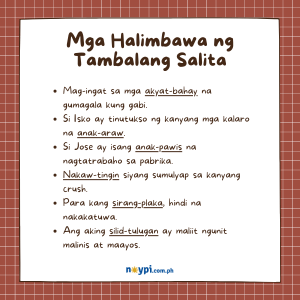 TAMBALANG SALITA: Kahulugan, Uri, at Mga Halimbawa • Noypi.com.ph
