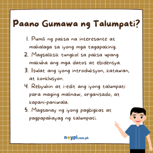 TALUMPATI: Mga Uri, Katangian, Paano Gumawa, Halimbawa, Atbp.
