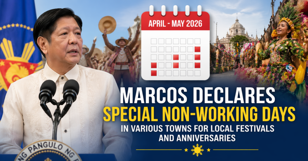 Non-Working Day Announcements: Marcos Declares Special Non-Working Days ...